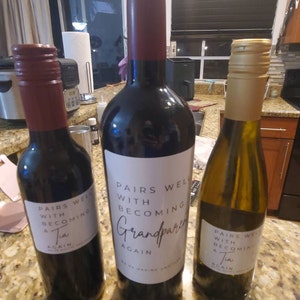 Baby Announcement Wine Labels Personalized Pregnancy - Etsy