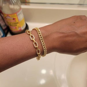 Pave Link Bracelet, Diamond Bracelet Chain, Chain Link Bracelet ...