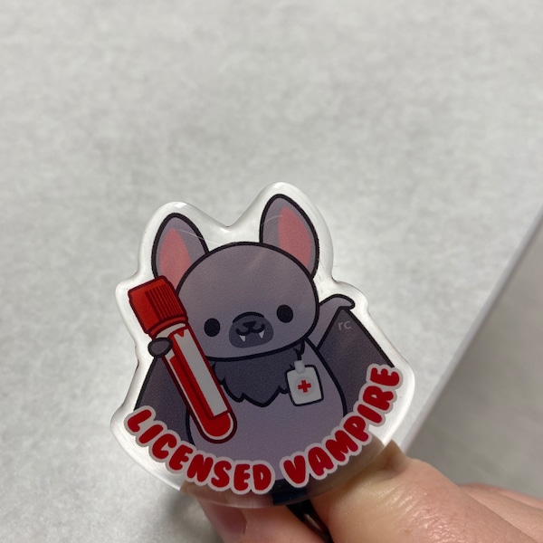 Licensed Vampire Acrylic ID Badge Reel for Phlebotomists, Phlebotomy ...