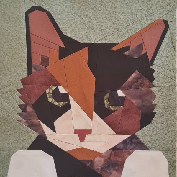 Calico Close up Quilt Block Pattern 10x10" Foundation Paper Piece FPP ...