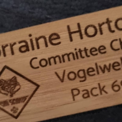 Bamboo Name Tags Personalized Magnetic for Scouts Leaders - Etsy