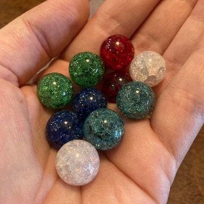 14mm 10 Cracked Marbles, Fried Marbles, Translucent Pink Opal Cracked ...