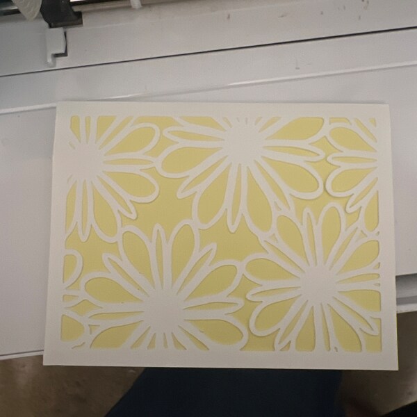 Daisy Patterned Card Template SVG, PNG, DFX Files for Cricut ...