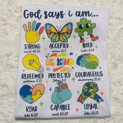 God Says I Am Autism Png,retro Autism Png,be Kind Png,christian Png ...