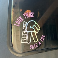 Ride Safe Biker Wave 2 Fingers Down Motorcycle Wave Sticker Vinyl Decal ...