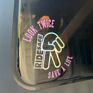 Ride Safe Biker Wave 2 Fingers Down Motorcycle Wave Sticker Vinyl Decal ...