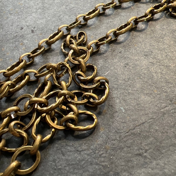 Chain Repurpose Antique Brass Plated Vintage Reproduction Chunky Oval ...