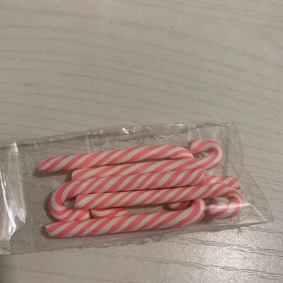 Large Pink Fake Peppermint Candy Canes Polymer Clay Peppermints - Etsy