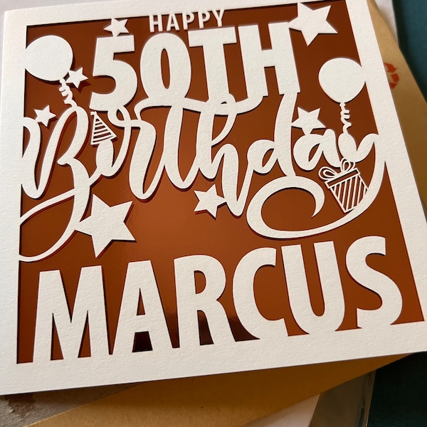 Personalised 50th Birthday Card for Women Custom 50th Birthday Card for ...