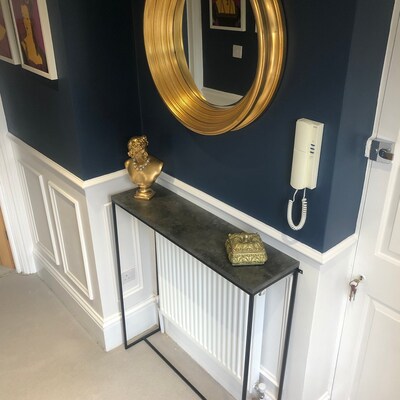 Metal Console Table Radiator Cover With Mild Steel Frame With Quartz ...