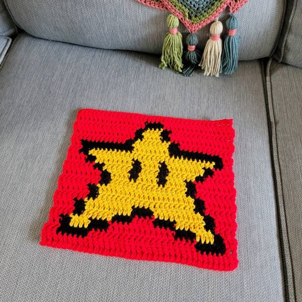 CROCHET PATTERN! 8 Bit Mario Blanket - Etsy