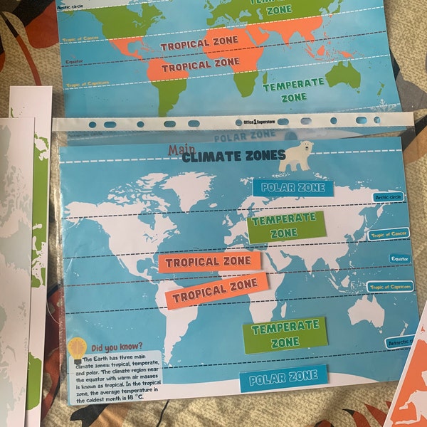 Main Climate Zones Printable Activity Pack World Geography Map ...