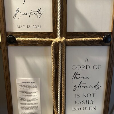 A Cord of Three Strands Unity Ceremony Idea Cross Braid Wedding Signage ...