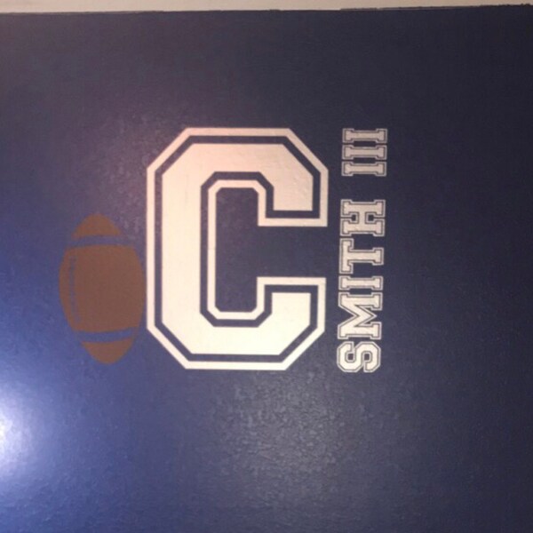 Varsity Letter Monogram Football Decal Vinyl Wall Decal Sports Monogram ...