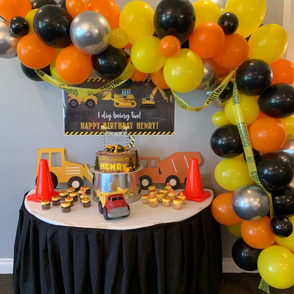 Under Construction Balloon Garland DIY Kit (5 Ft to 25 Ft), Includes ...