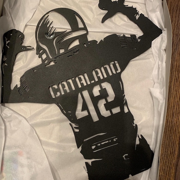 Personalized Football Player Metal Sign LED Lights,football Room Decor ...