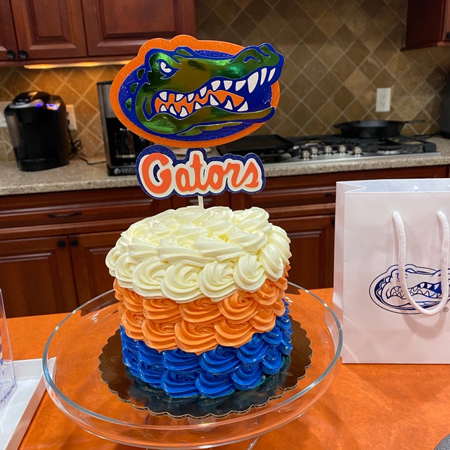 Florida Gator Cake Topper Uf Gators Themed 18Th Birthday Cake Vanilla