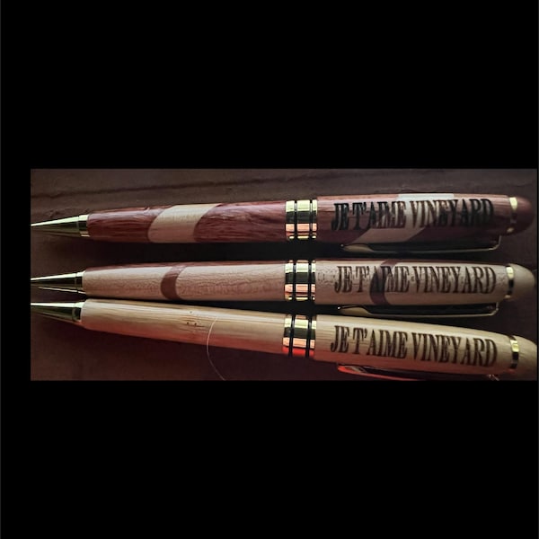 PERSONALIZED Exotic NATURAL Wood Pen, Engraved Wooden Pens, Rosewood ...