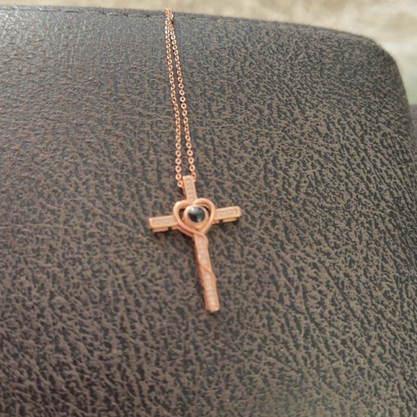 Cross Projection Necklace, Custom Cross Projection Necklace With Photo ...
