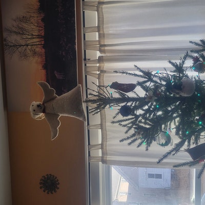 Handmade Felt Tree Topper Dog Angel in White, Dog Lover Gift, Puppy ...