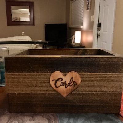 Wedding Card Box, Rustic Card Box, Card Box, Wood Card Holder, Rustic ...