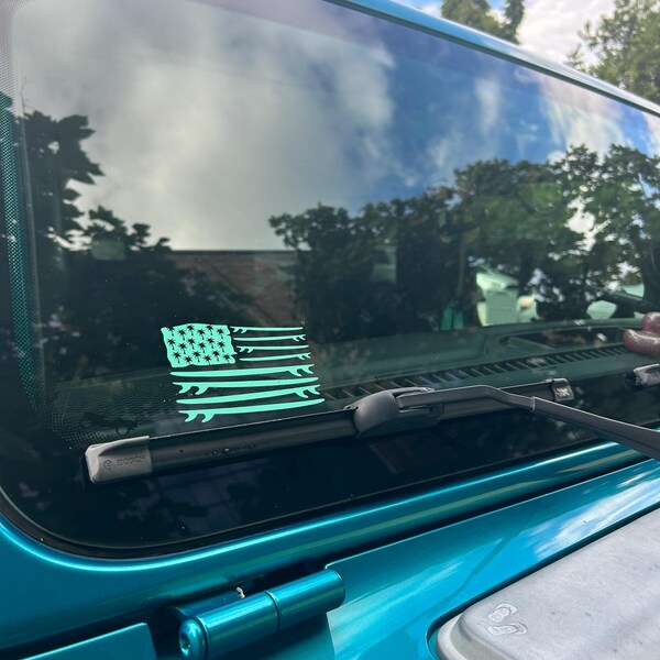 Surfboard Flag Decal, Surfs Up, Surfboard Sticker, Beachy Car Decal ...