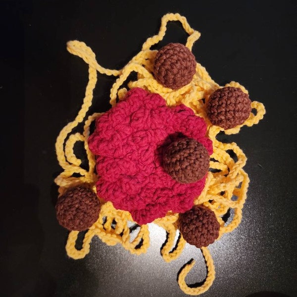 Crochet Spaghetti Set With Meatballs. Pretend Play Restaurant, Play ...