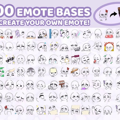 DIY Emote Base Bundle 115 Emotes Template Human Chibi - Etsy
