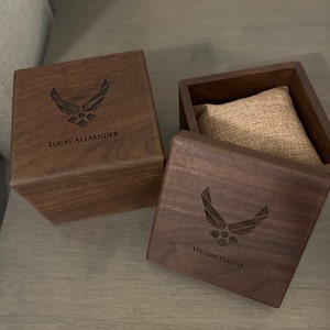 Square Walnut Watch Gift Box & Pillow Only watch NOT Included Apple ...