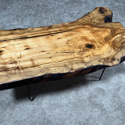 Custom Live Edge Continuous Waterfall Coffee Table, Live Edge Walnut ...