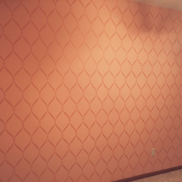 Ribbon Lattice Trellis Wallpaper Wall Stencil Pattern - Painting Large ...