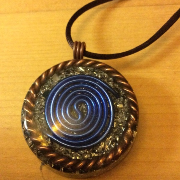Powerful Orgone Pendant - With Tensor Ring and Teotihuacan Blue Coil ...
