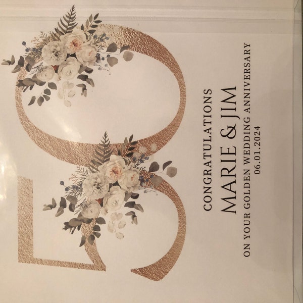 Personalised Golden Wedding Anniversary Card, 50 Years Together, 50th ...