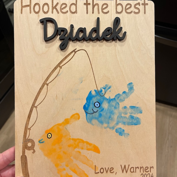 Hooked on Daddy Sign, Father’s Day Gift, Custom Dad Gift, Grandpa Gift ...