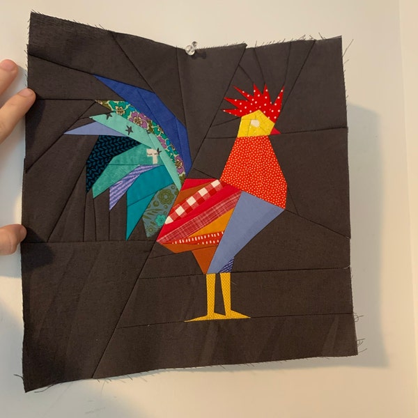 Rooster Quilt Block Pattern: Foundation Paper Piecing (PDF Download) - Etsy