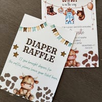 Cowboy Diaper Raffle Sign-tickets, Cowboy Baby Shower Decorations ...