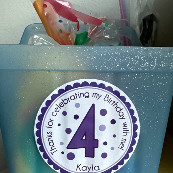 Personalized Birthday Age Number Stickers, Birthday Party, Party ...
