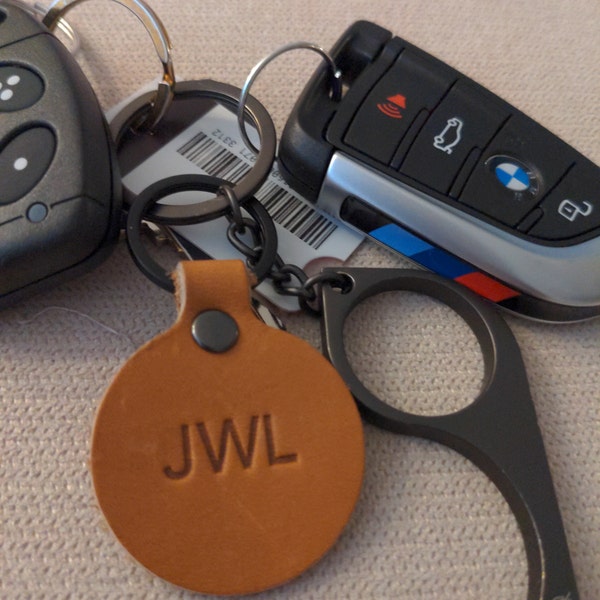 Personalized Round Leather Keychain, Fob, Gift, Anniversary, Multiple Colors, Circle - Etsy
