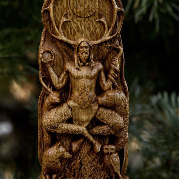 Cernunnos Cernun Wood Horned God Celtic God Altar Statue Pagan God Wiccan Druid - Etsy Canada