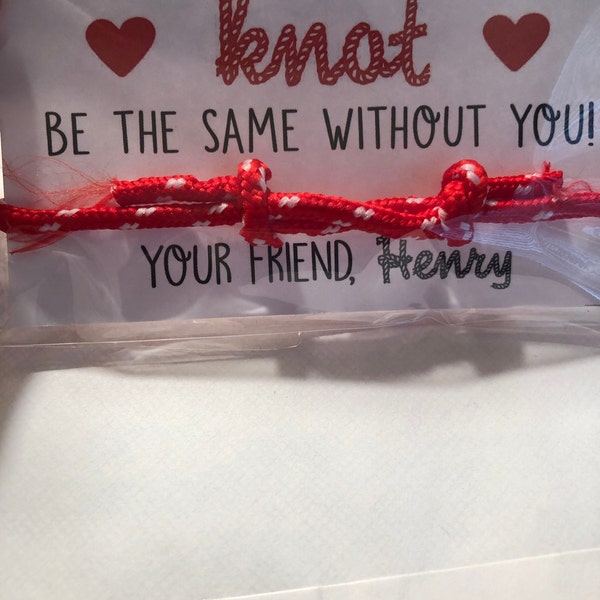 Knot Valentines, PRINTED Friendship Bracelet Valentine's Day Cards for ...