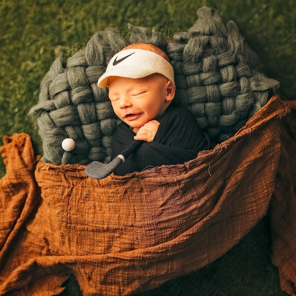 Newborn Felted Golf Set Felt Golf Club Golf Ball Newborn Golfer Felted ...