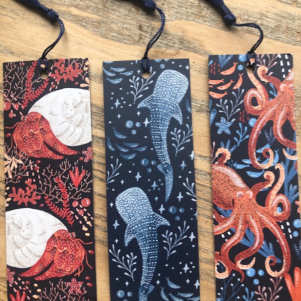 Whale Shark Bookmark Marine Life Stationery, Bookworm Gift, With or ...
