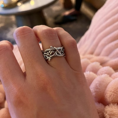 Blossoming Love, Sapphire Flower Engagement Ring, Goth Engagement Ring ...