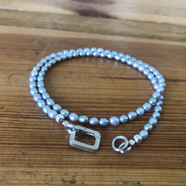 2 Sterling Silver Rectangle Push Clasps, 925 Silver Gate Clasp, Hinged ...