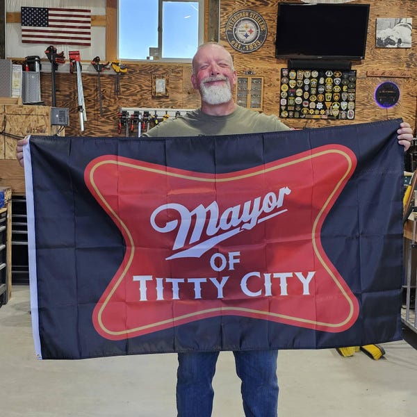 Mayor of Titty City Flag // 3x5 Banner American Flag // Funny Humor ...