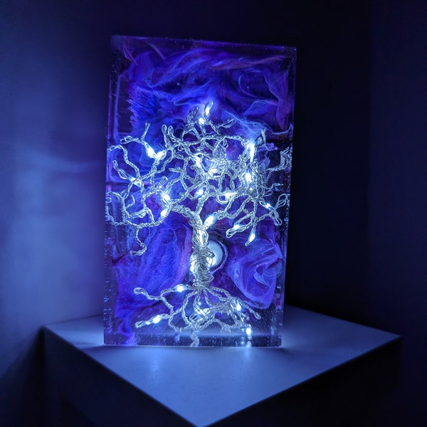 Mini Resin Lamp | LED Wire Tree Unique Christmas Birthday Gift ...