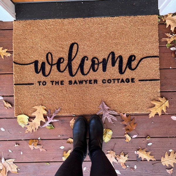 Welcome Doormat,custom Welcome Script Doormat,custom Doormat, Extra ...