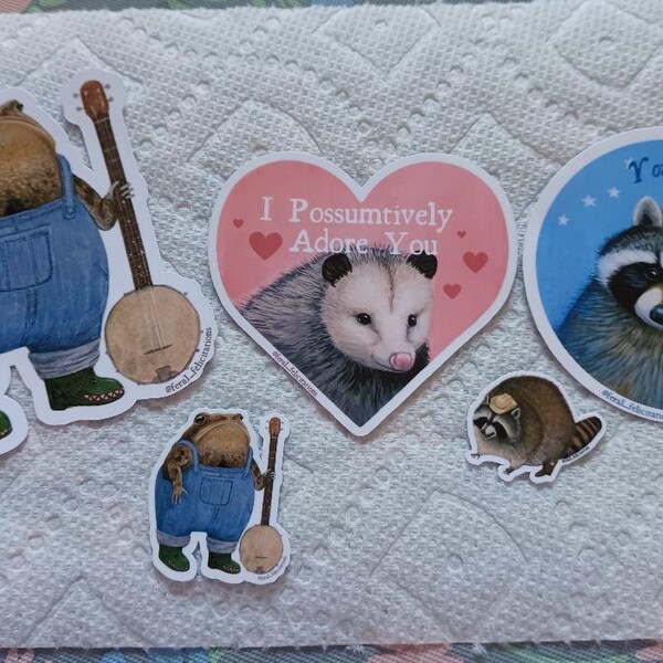 Fairy God Possum Sticker Decal Original Art by Feral Felicitations - Etsy