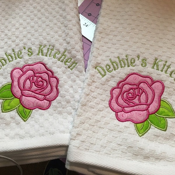 Rose Applique Embroidery Machine Design - Etsy
