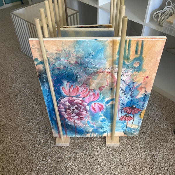 Adjustable Art Storage Rack - 24” Long X 11” Wide With 24” Tall Dowels ...